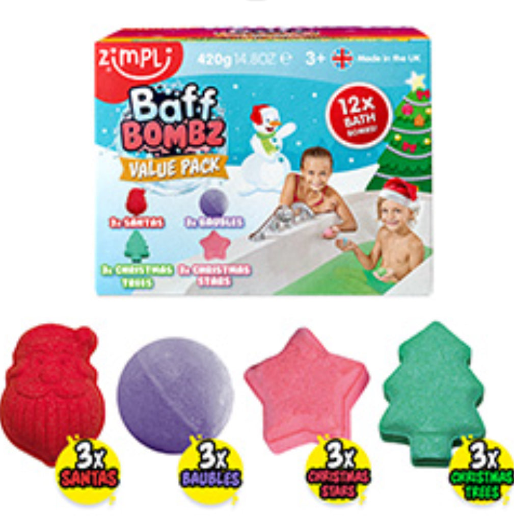 CHRISTMAS EDITION - BAFF BOMBZ -BATH PACK – SENsory Toys4U